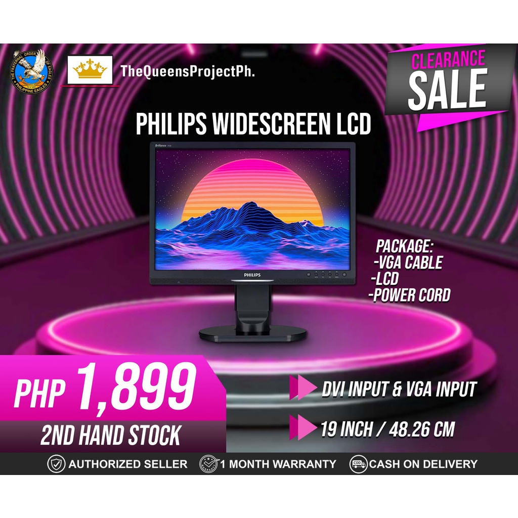 LCD 19 inches WIDESCREEN Philips 190B1 Black | Shopee Philippines