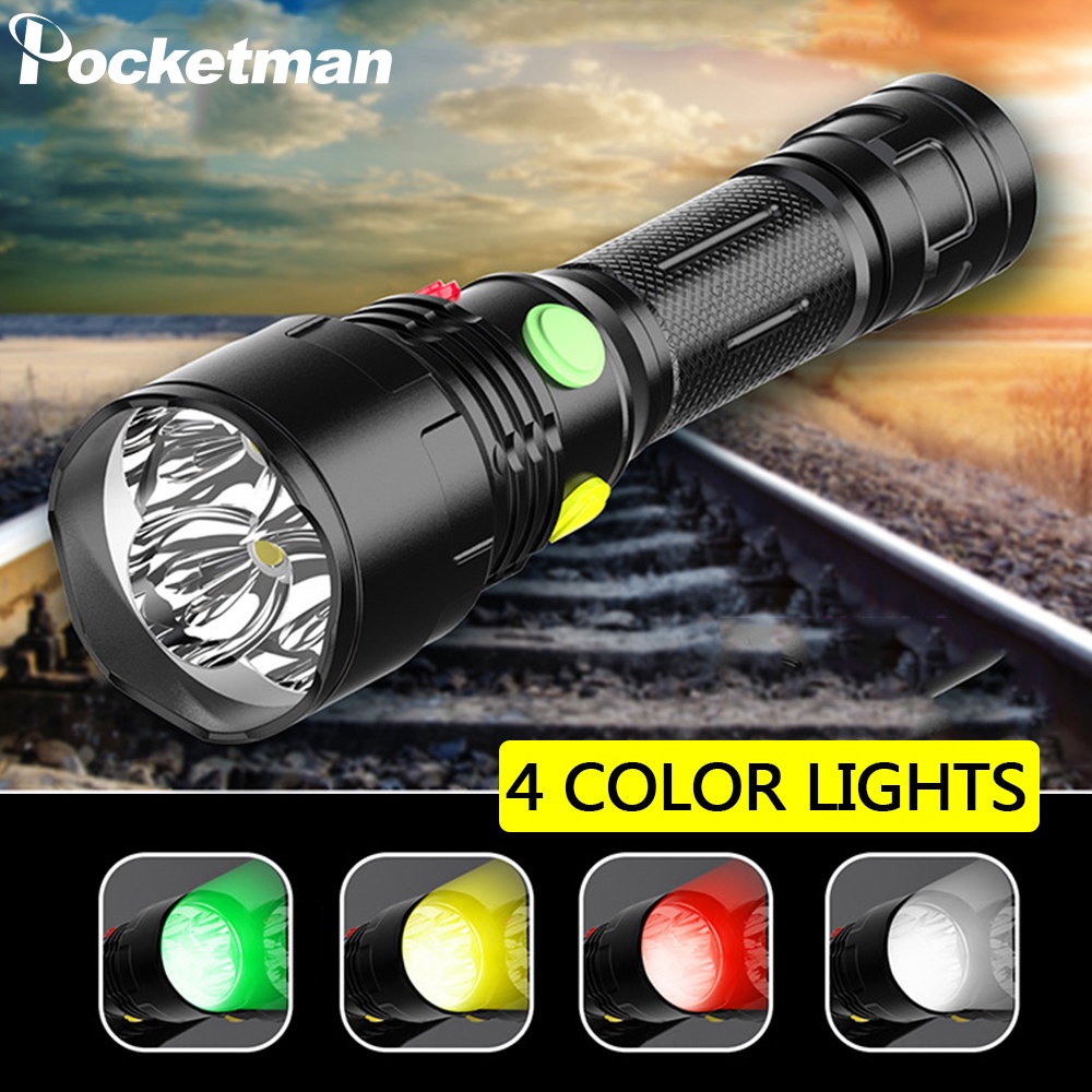 Signal Traffic Safety LED Flashlight 1200LM Red Yellow White Green 4 ...