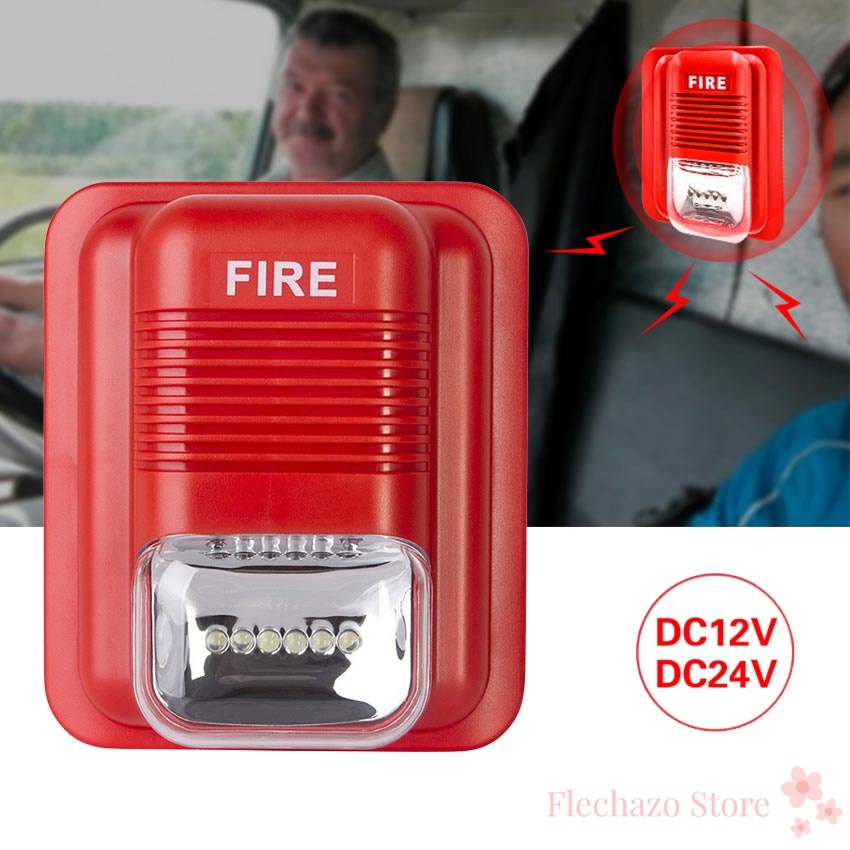 Sound And Light Fire Alarm Warning Strobe Horn Alert Safety System Sensor