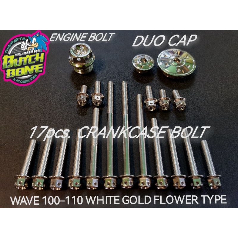 HENG CRANKCASE BOLT-DUO CAP ENGINE SET WAVE 100/125 HONDA RS 125/150 ...