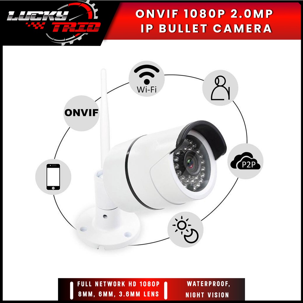 ONVIF Full Network HD 1080p 2.0MP IP Bullet Camera | Shopee Philippines