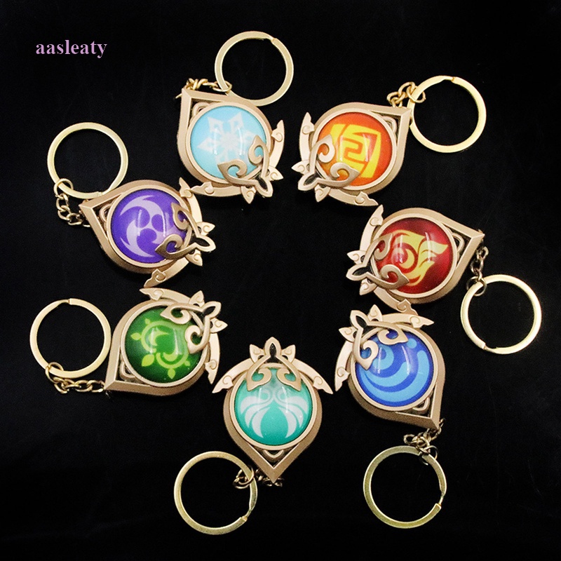 Aasleaty Anime luminous Keychain Genshin Impact Element God's Eye ...
