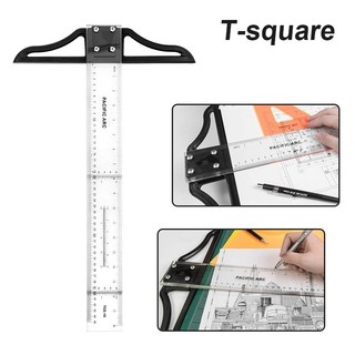 45/60/80cm Plastic T Square Acrylic Graduated Ruler Drafting Detachable ...