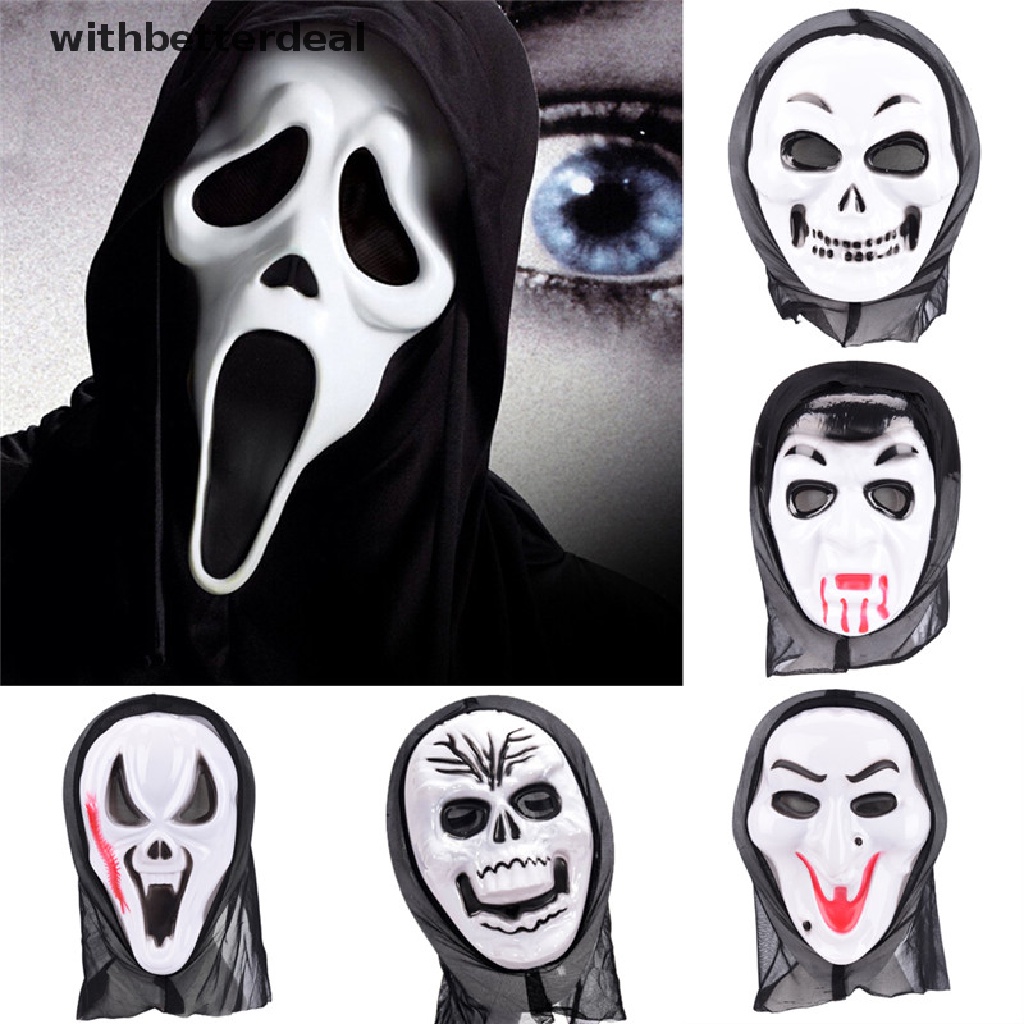 Withbetter Scary Scream Ghost Face Mask Halloween Masquerade Party ...