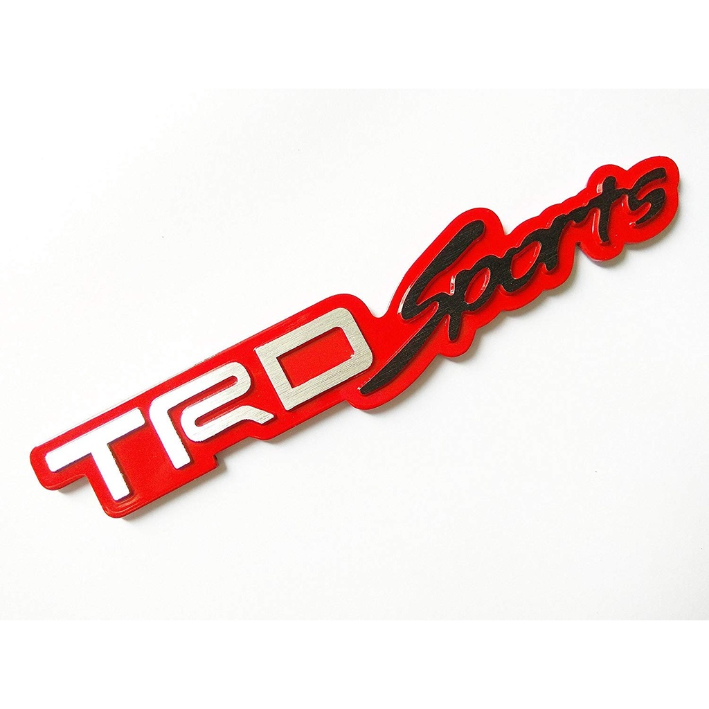3D Metal TRD Sports Performance Car Emblem Sticker (Red-Chrome) TRD ...