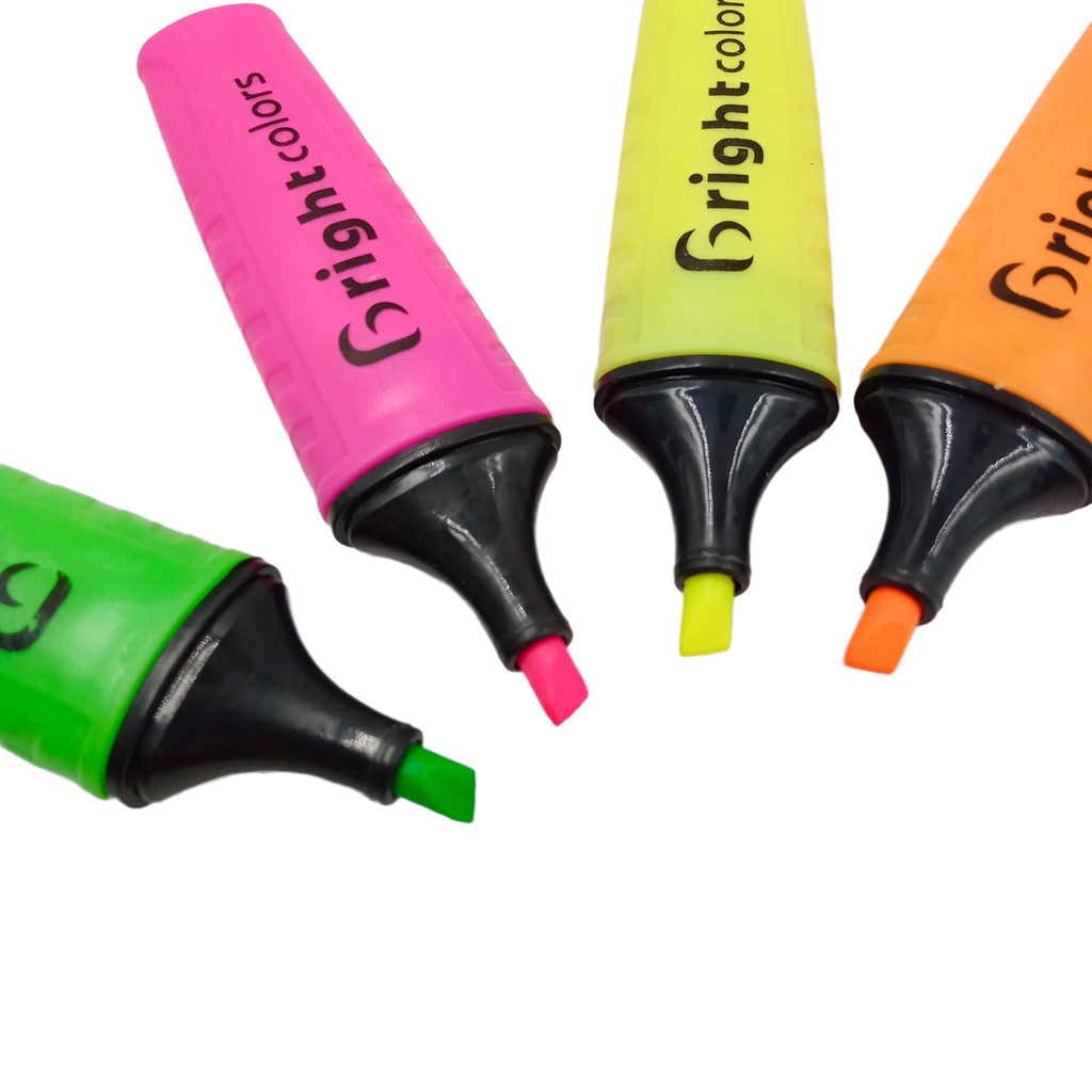 XP-1082 (4pcs) Bright Highlighter Set Pink Yellow Green Orange Good for ...