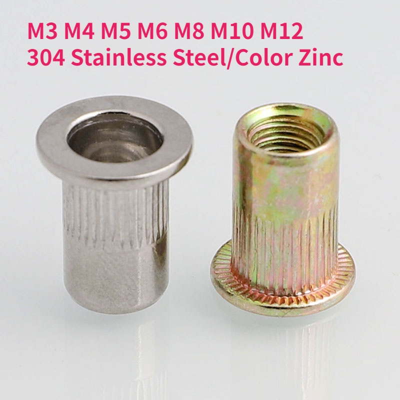 M3 M4 M5 M6 M8 M10 M12 304 Stainless Steel/Color Zinc Flat Countersunk Head Rivet Nut Rivet ...