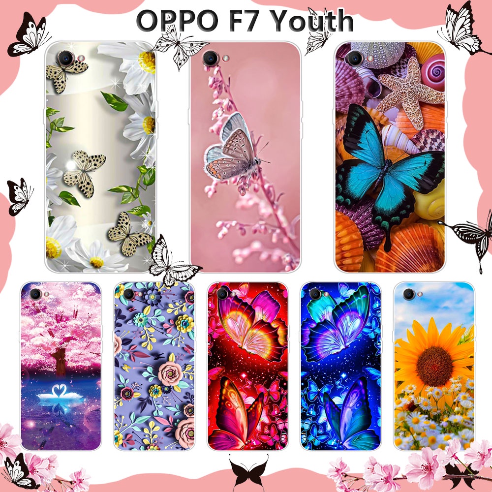 For OPPO F7 Youth Phone Case Silicone Tpu Case Flower Design | Shopee ...