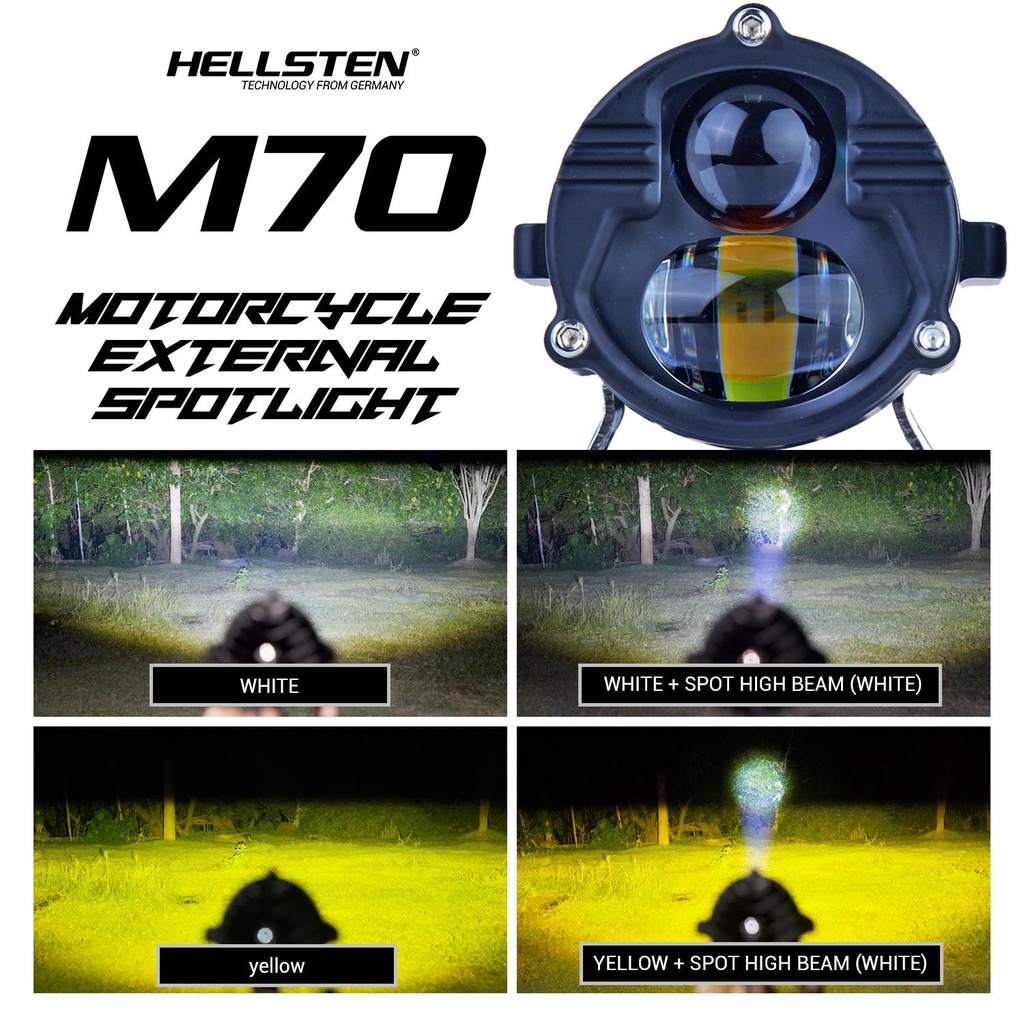 HELLSTEN M70 MODEL MOTORCYCLE AUXILIARY LED LIGHTS | Shopee Philippines