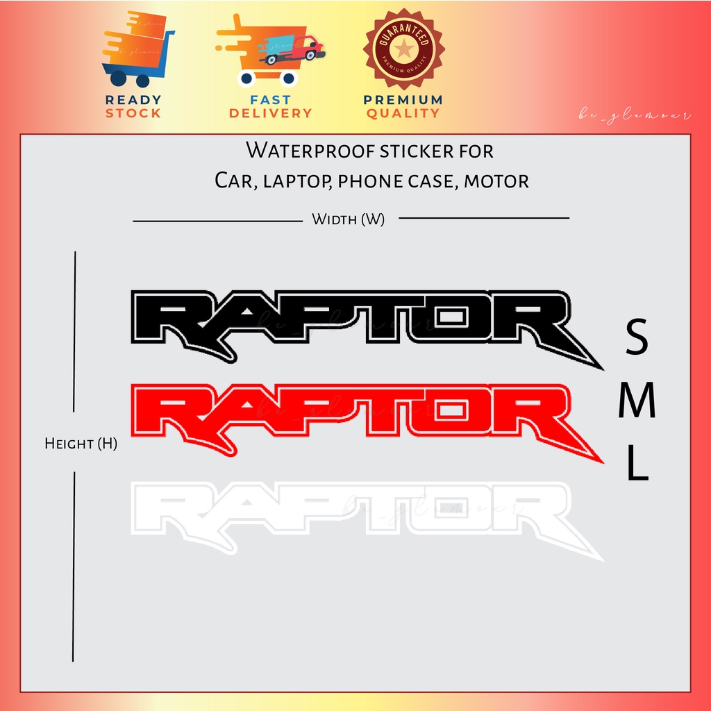 Ford Raptor F150 Sticker Reflective stiker 4x4 truck waterproof ...