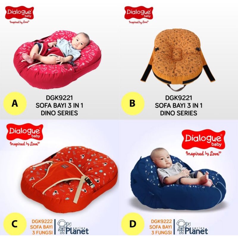 Dialogue Baby Sofa Baby 3 in 1 Dino Series, Planet Series, Dino Fun ...