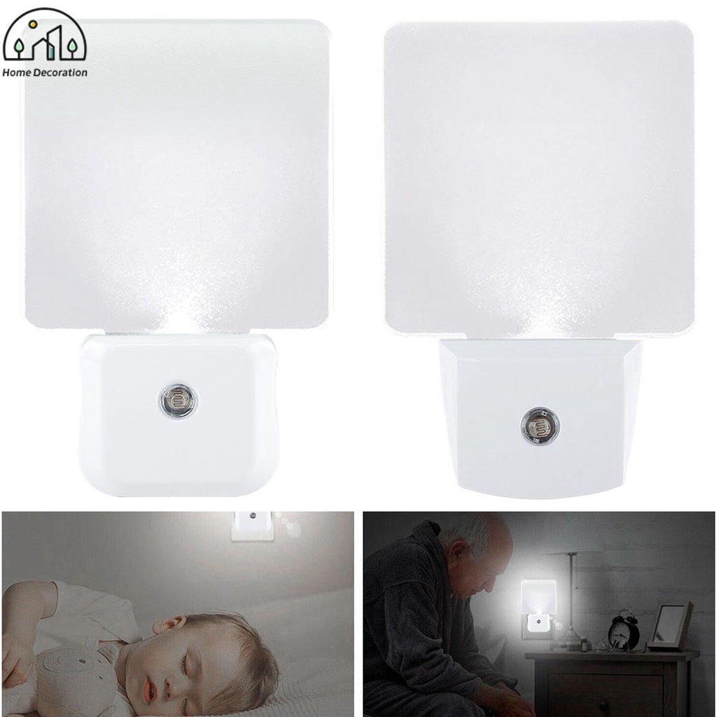 LED Motion Sensor Night Light Energy Saving Plug in Night Lamp White Light Motion Activated ...