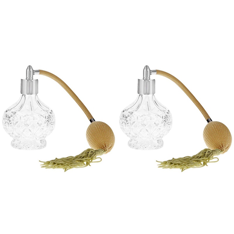 2X Vintage Perfume Long Perfume Atomizer Gifts Vaporizer Glass Bottles ...