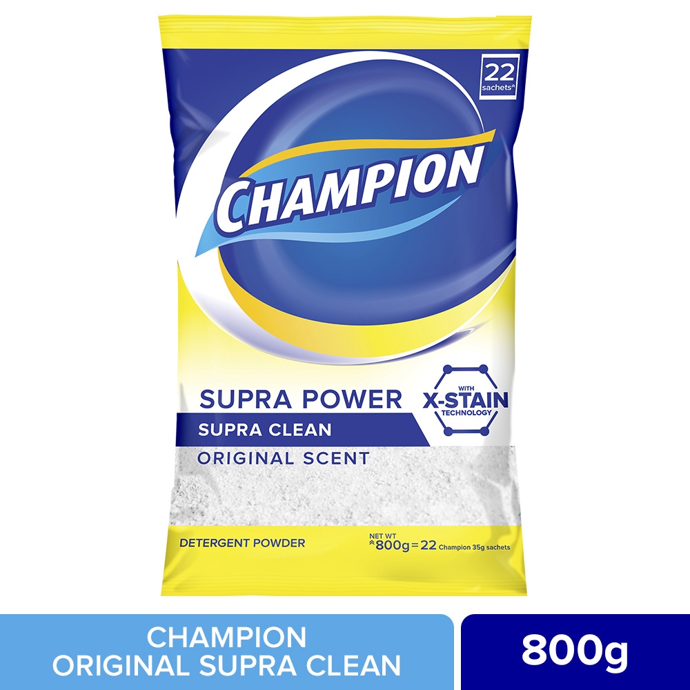 Champion Laundry Detergent Powder Supra Clean Original 800g | Shopee ...