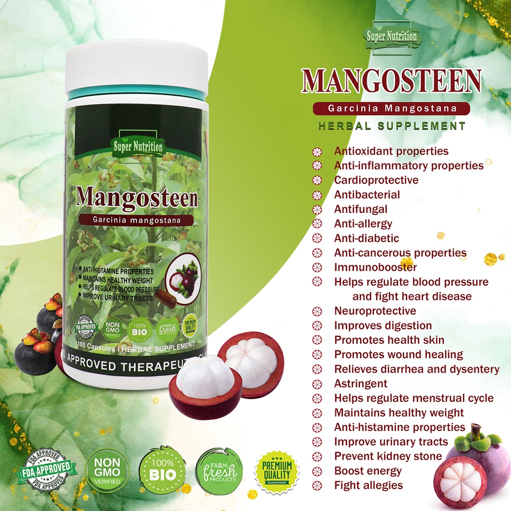 Original Mangosteen Supplement Capsules 500mg/100 Capsules (Garcinia ...