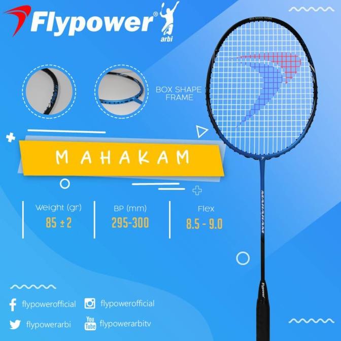 Original MAHAKAM FLYPOWER BADMINTON Racket-Installed Strings | Shopee ...