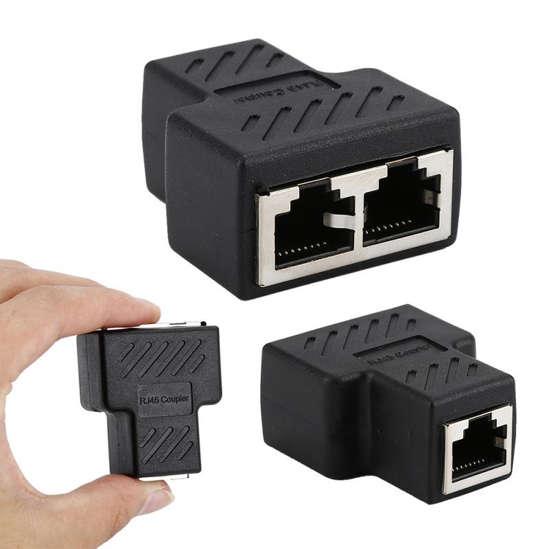 1 To 2 Way LAN RJ45 Extender Splitter LAN Ethernet Cable Adapter For ...