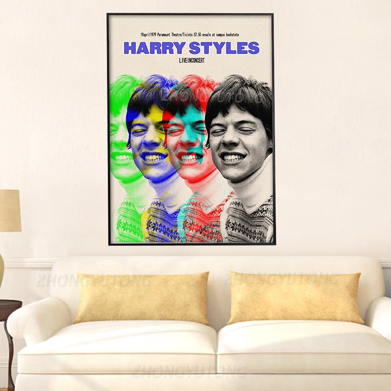 Harry Styles vintage Artpop Concert Poster Rock Music Print Art Canvas ...