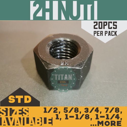 20pcs - Heavy Duty Hi-tensile Nut (aka 2H Nut) | Shopee Philippines