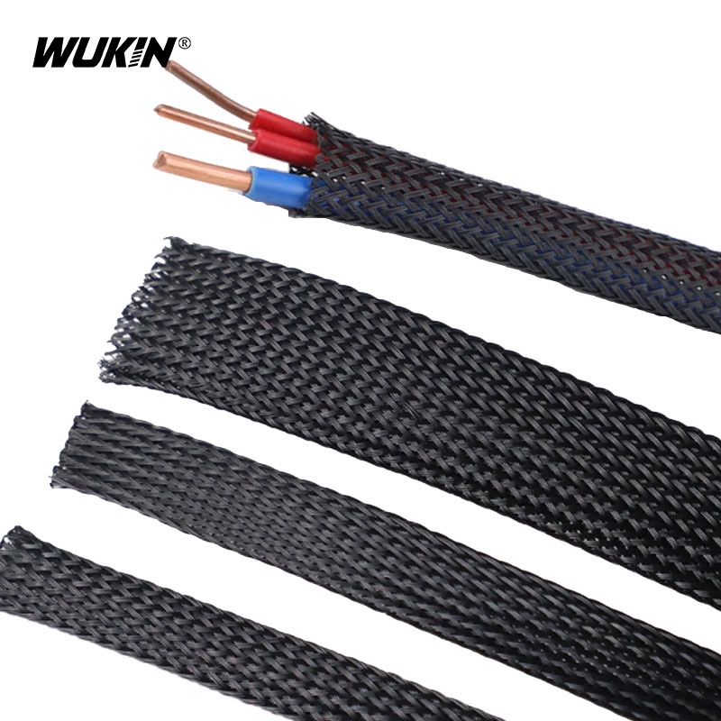 Black Cable Sleeve Insulated PET Wire Sleeving Wear-Resistant ...