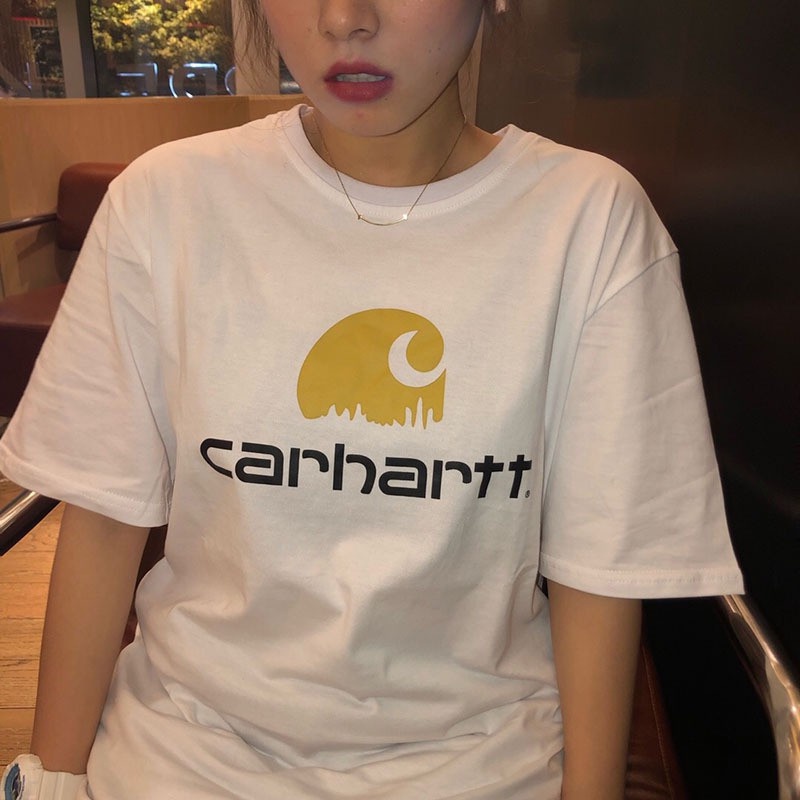 The new CARHARTT simple chest label men's and women's sports casual T ...