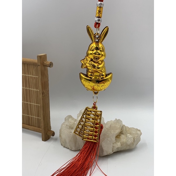Feng Shui Lucky Rabbit with Abacus Hanging Charm | Shopee Philippines
