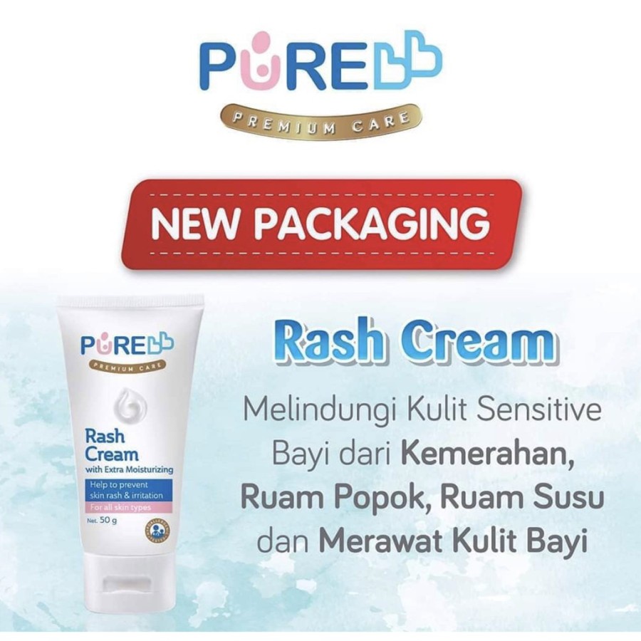 PURE Baby Rash Cream 50g Moisturizing Irritation Rash Cream Popok PURE ...