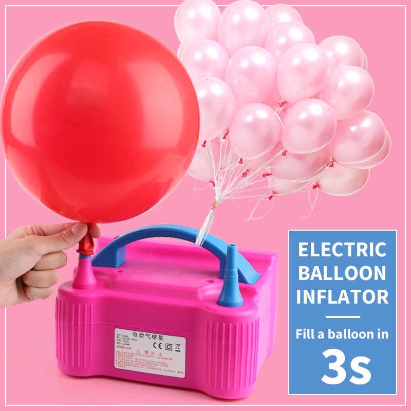 Air Balloon Pump, Portable Dual Nozzle Electric Balloon Inflator/Blower ...