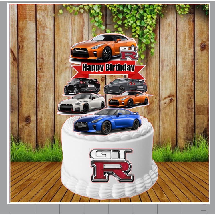 Nissan GTR Cake Topper Birthday 001 | Shopee Philippines
