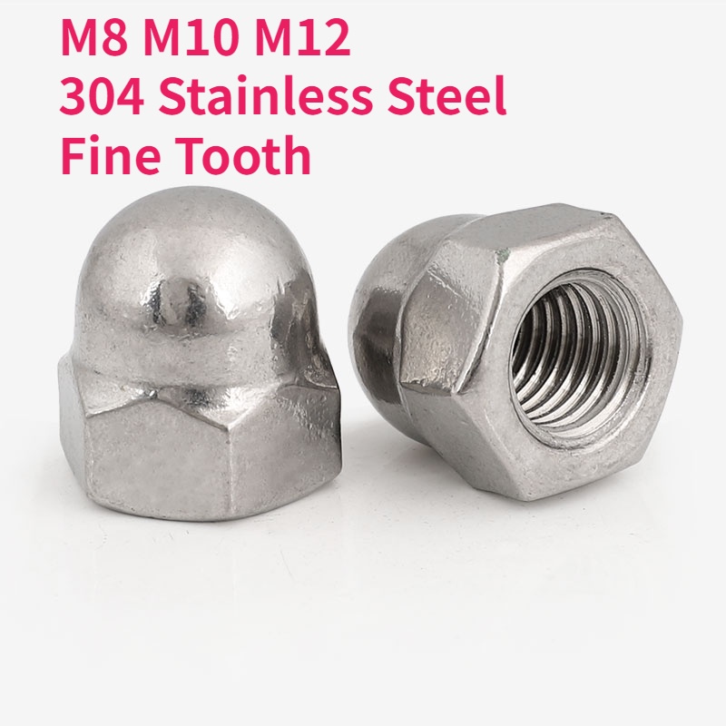 M8 M10 M12 304 Stainless Steel Fine Tooth Cap Nuts Hex Hexagon ...