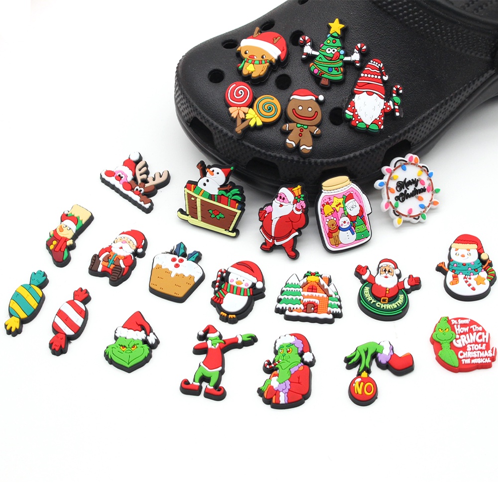 Cute Cartoon Christmas Crocs shoe charms Pin Jibbitz DIY Accessories ...