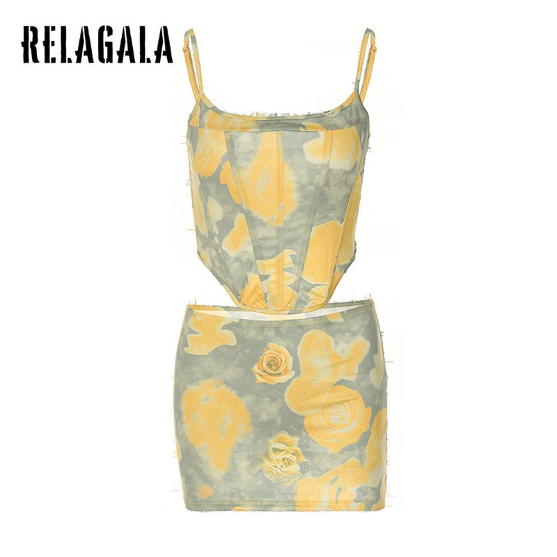 RelaGala Women's Fashion Sexy Sling Slim Print Suit | Shopee Philippines