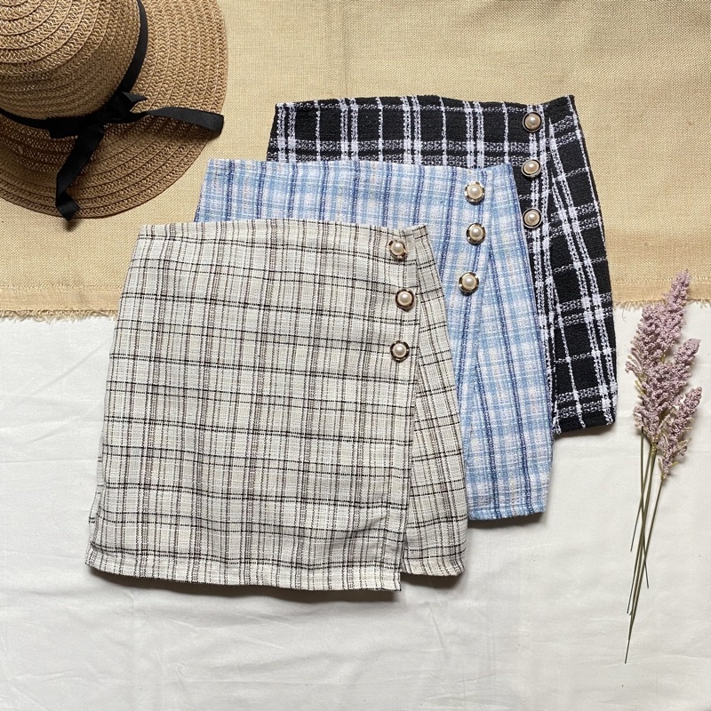 Tweed Palda Short w/ Buttons (Skort) | Shopee Philippines