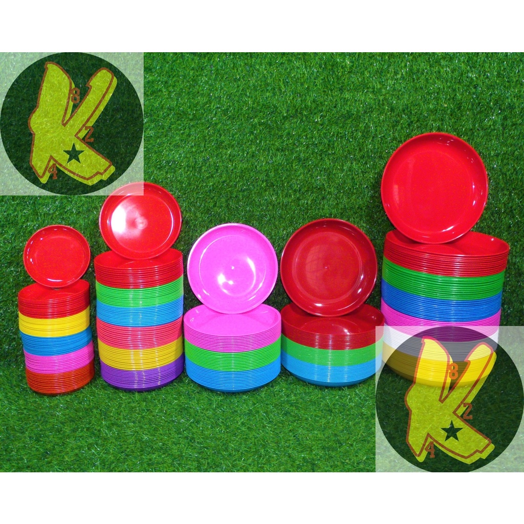 12pcs Colorful Round Plastic Plate (5 Sizes)(Random) | Shopee Philippines