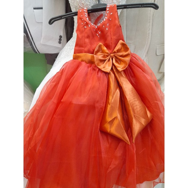 RUST ORANGE Flower girl dress/gown | Shopee Philippines