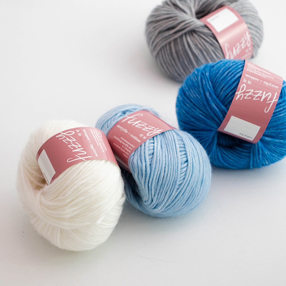 [FUZZY] 50g_2mm thickness Cotton-Acrylic Blended Lght&Soft (50% Cotton ...