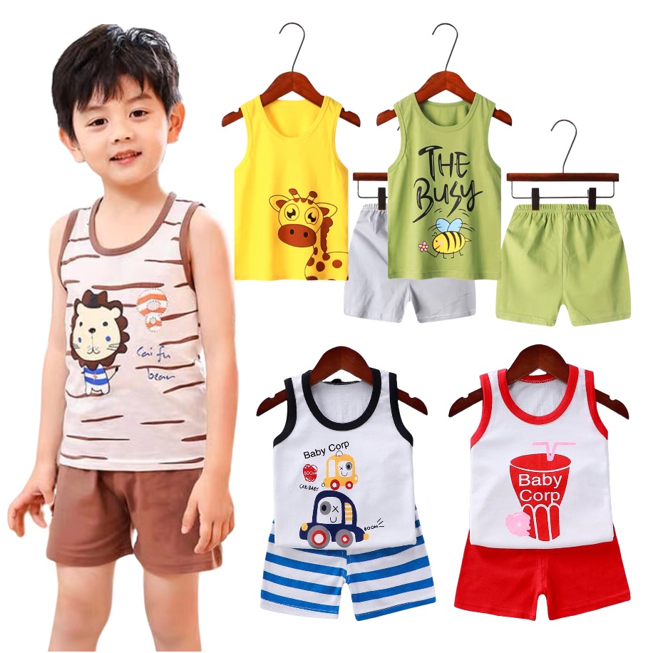 Baby Steps Terno for Kids Boy Boys Tank Top Sando Shorts Set Summer ...