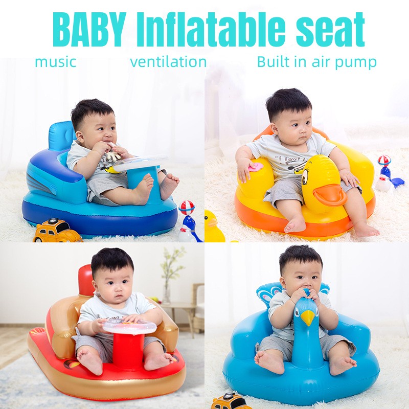 Quality Inflatable Baby Duck Sofa Portable Infant Kids Chair Support ...