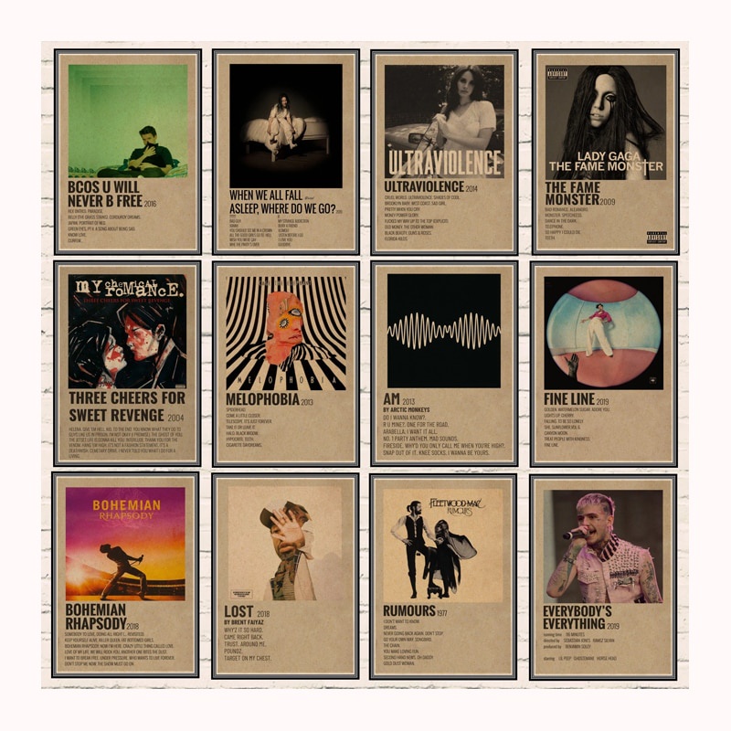 Vintage Kraft Paper Classic Music Band Singer Poster Retro Music Album ...