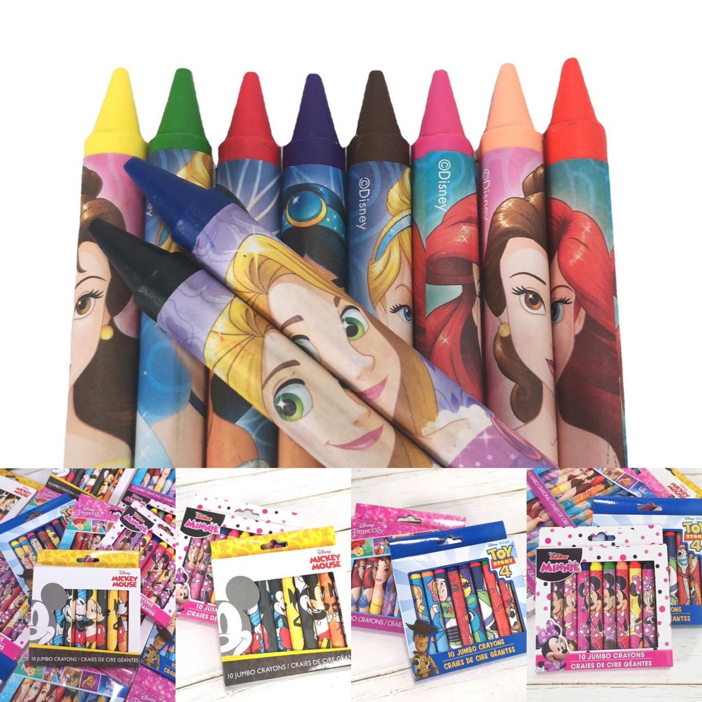 10 Jumbo Colors Crayons disney character Generic Non Toxic Crayons Arts ...