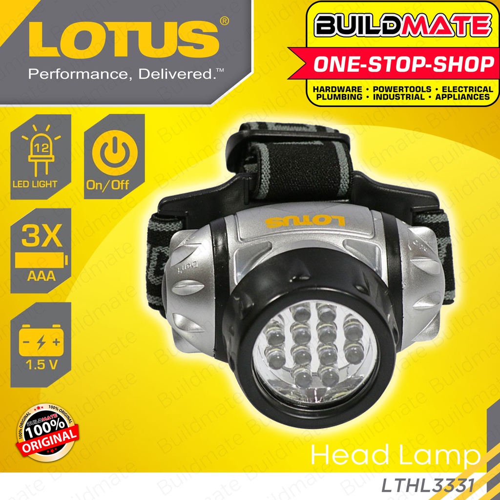 LOTUS LED Light Head Lamp 12 Light 60LM 1.5V Flashlight Headlamp ...