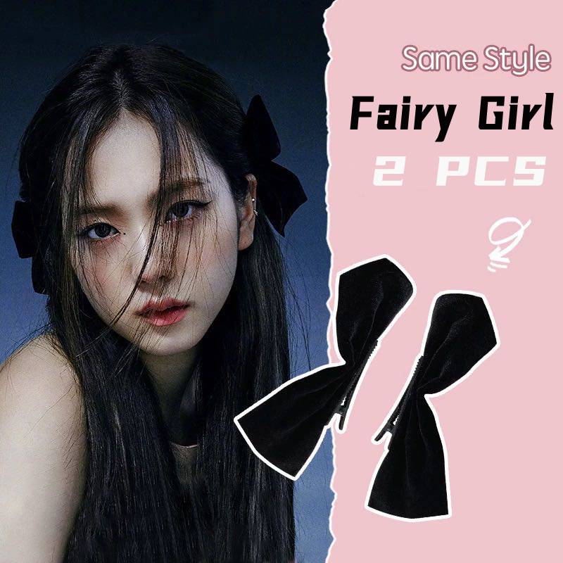 Retro Silk Clips Bow Hair Pin Korean Style Girl Ribbons Bangs Hairpins ...