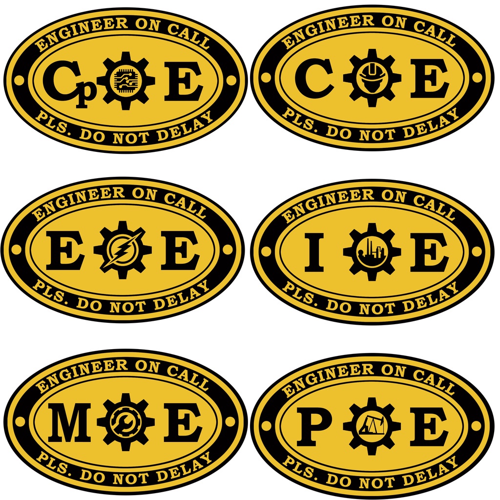 Set 1 Car Decals For Engineers - Computer, Mechanical, Civil ...