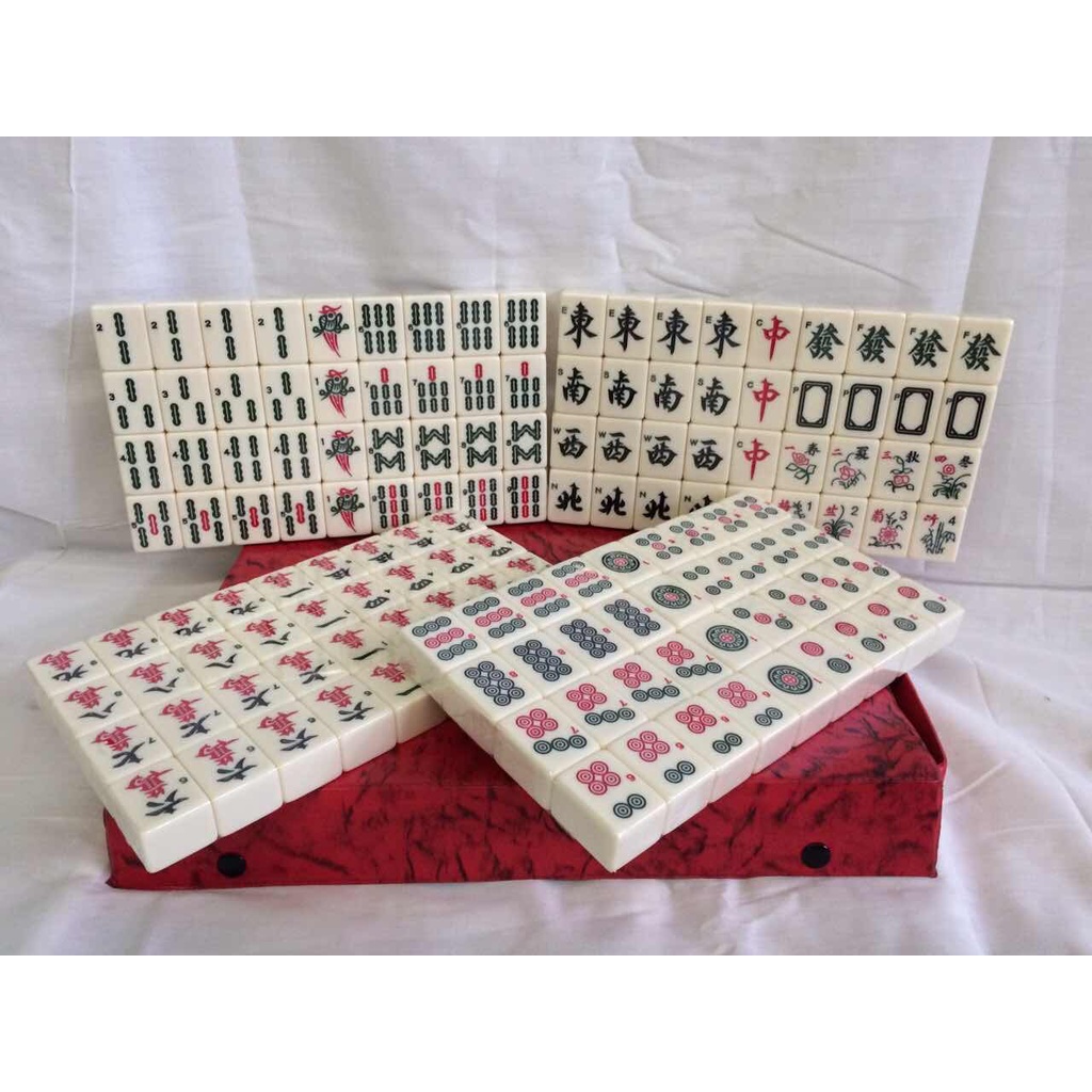Complete Ivory Standard Size Mahjong Set with Number | Shopee Philippines