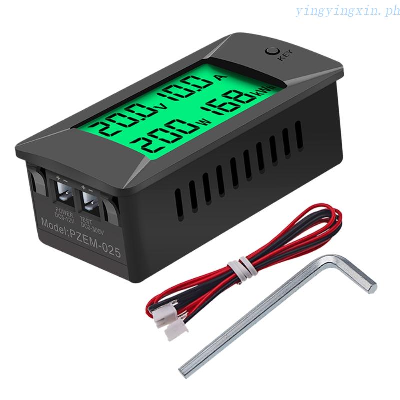 For DC 0-300V 0-300A LCD Display Digital Current Voltage Power Energy Meter Power Energy Watt ...
