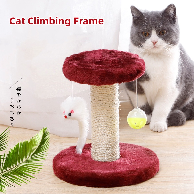 Cat Climbing Frame Double Layer With Ball and Plush Toys Cats ...