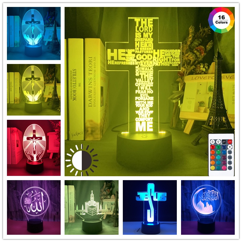 The Holy Bible Psalm Poem Christian Cross Led Night Light for Church ...