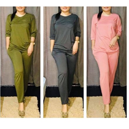 PLAIN 3/4 TERNO PAJAMA WITH POCKET FIT UP TO XXL | Shopee Philippines