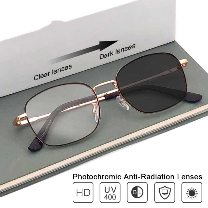 Anti Radiation Photochromic Anti Blue Light Replaceable Lens Glasses ...