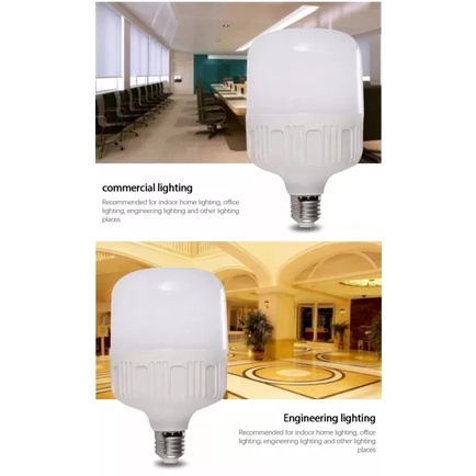 Energy Saving E27 LED Bulb 5w 10w 15w 20w 30w 40W High Power 6500k White Home Lighting | Shopee ...